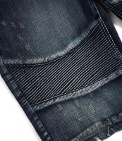 China Custom Summer New Design Men Flared Jeans Patchwork Loose Hip Hop Denim Pants Washed Jeans for sale