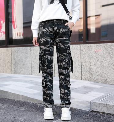 China Wholesale Fashion Ripped Jeans Womens Denim Pants Side Pocket New Trouser Pant for Woman Cargo Pant Jeans for sale
