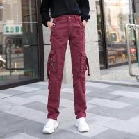 China Wholesale Fashion Ripped Jeans Womens Denim Pants Side Pocket New Trouser Pant for Woman Cargo Pant Jeans for sale