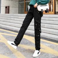 China Wholesale Fashion Ripped Jeans Womens Denim Pants Side Pocket New Trouser Pant for Woman Cargo Pant Jeans for sale