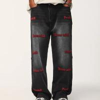 China Streetwear Men&prime;s Pant Blank Baggy Denim Distressed Vintage Stacked Flare Jeans Pants for sale