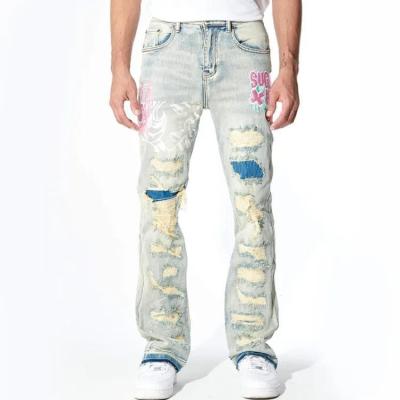 China Custom Slim Fit Jeans Skinny Streetwear Straight-Leg Premium Stretchy Pants Denim Jeans for Men for sale