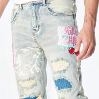 China Custom Slim Fit Jeans Skinny Streetwear Straight-Leg Premium Stretchy Pants Denim Jeans for Men for sale