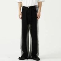 China Wholesale Custom Streetwear Designer Blank Baggy Distressed Vintage Jeans Stacked Flare Denim Pants Men for sale