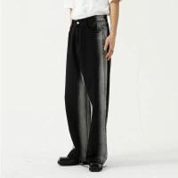 China Wholesale Custom Streetwear Designer Blank Baggy Distressed Vintage Jeans Stacked Flare Denim Pants Men for sale