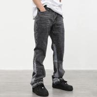 China Custom Streetwear Pant 100% Cotton Jogger Elasticated Waistband Black Men Blank Straight Leg Sweatpants for sale