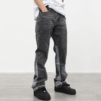 China Custom Streetwear Pant 100% Cotton Jogger Elasticated Waistband Black Men Blank Straight Leg Sweatpants for sale