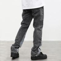 China Custom Streetwear Pant 100% Cotton Jogger Elasticated Waistband Black Men Blank Straight Leg Sweatpants for sale
