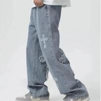 China OEM Mens Side Pocket Jeans Washed Vintage Baggy Multi Pocket Jeans Men for sale