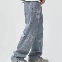 China OEM Mens Side Pocket Jeans Washed Vintage Baggy Multi Pocket Jeans Men for sale