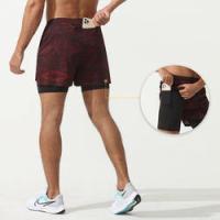 China Camo Running Shorts Men 2 in 1 Double-Deck Quick Dry Gym Sport Shorts Fitness Jogging Workout Shorts Men Sports Short Pants for sale