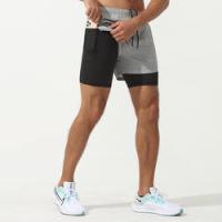 China Camo Running Shorts Men 2 in 1 Double-Deck Quick Dry Gym Sport Shorts Fitness Jogging Workout Shorts Men Sports Short Pants for sale