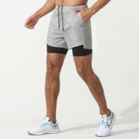 China Camo Running Shorts Men 2 in 1 Double-Deck Quick Dry Gym Sport Shorts Fitness Jogging Workout Shorts Men Sports Short Pants for sale
