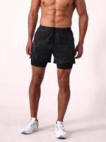 China Camo Running Shorts Men 2 in 1 Double-Deck Quick Dry Gym Sport Shorts Fitness Jogging Workout Shorts Men Sports Short Pants for sale