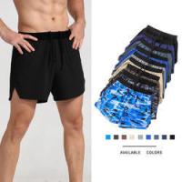 China Sport Men&prime;s Elastic Shorts Quick-Drying Breathable Quarter Trousers with Split Ends Running Casual Fitness Men Gym Shorts for sale