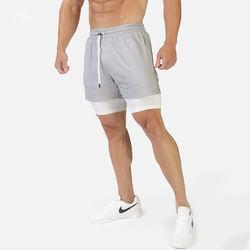 China Men 90 Polyester 10 Spandex Compressionh Quick Dry with Liner Training Running Short 2 in 1 Gym Shorts for Men for sale