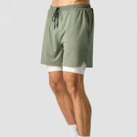 China Men 90 Polyester 10 Spandex Compressionh Quick Dry with Liner Training Running Short 2 in 1 Gym Shorts for Men for sale