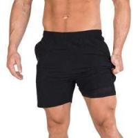 China Wholesale Customized Logo Double Layer Men Shorts Quick Dry Breathable Polyester Pockets Running Shorts for Men for sale