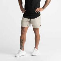 China Customized Mens Workout Athletic Shorts Polyester Inside Pocket Quick Dry Sports Sweat Gym Running Men Shorts for sale