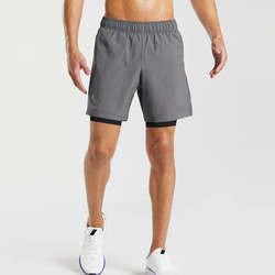 China OEM Workout Woven Shorts Polyester Double Layer Customized Logo Print Embroidery Comfortable Breathable Shorts for Men for sale