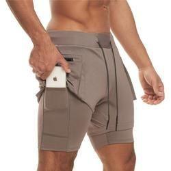 China Wholesale 2022 New Running Shorts Men 2 in 1 Double-Deck Quick Dry Sport Shorts Fitness Jogging Workout Shorts for sale