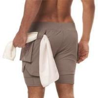 China Wholesale 2022 New Running Shorts Men 2 in 1 Double-Deck Quick Dry Sport Shorts Fitness Jogging Workout Shorts for sale