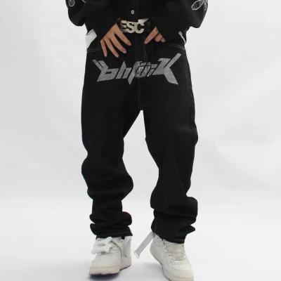 China 2023 Hot Selling Jeans High Streetwear Flared Jeans Men Fashion Hip-Hop Loose Straight Pants for sale