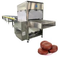 China 900 MM Belt Chocolate Coater Enrobing Line With Customized Voltage And Copeland Cooling Compressor for sale