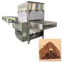 China Automatic Stainless Steel Chocolate Enrobing Machine 800 MM Wide Belt Copeland Compressor PLC Control for sale