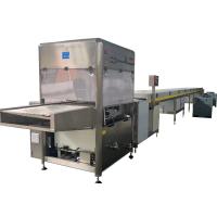China Automatic Chocolate Enrobing Machine With 304 Stainless Steel Build And 18M Cooling Tunnel For Bakery for sale
