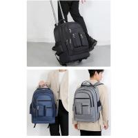 China Custom Logo Trolley Backpack with USB Charging Port 34x22x50 cm Oxford Fabric for sale