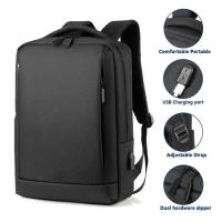 China Travel Men Computer Bag Polyester Casual Geometric USB Laptop Backpack for sale