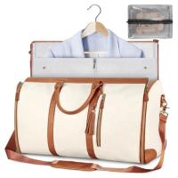 China Foldable Women's Travel Carry On Clothing Bag Large PU Leather Duffel Bag 52cm Waterproof OEM ODM for sale