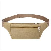 China Custom Canvas Waist Bag 34x40x10cm Multi Pocket Outdoor Leisure Tote for Men for sale
