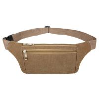 China Custom Canvas Waist Bag 34x40x10cm Multi Pocket Outdoor Leisure Tote for Men for sale