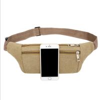 China Custom Canvas Waist Bag 34x40x10cm Multi Pocket Outdoor Leisure Tote for Men for sale