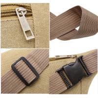 China Custom Canvas Waist Bag 34x40x10cm Multi Pocket Outdoor Leisure Tote for Men for sale