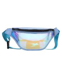 China Transparent PVC Bum Bag Fashion Reflective Waist Bag Holographic Laser Fanny Pack 11x6.5x5.9in for sale