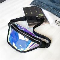 China Transparent PVC Bum Bag Fashion Reflective Waist Bag Holographic Laser Fanny Pack 11x6.5x5.9in for sale