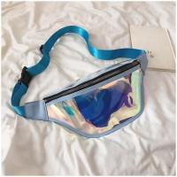 China Transparent PVC Bum Bag Fashion Reflective Waist Bag Holographic Laser Fanny Pack 11x6.5x5.9in for sale