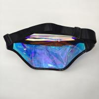 China Laser Clear PVC Holographic Fanny Pack Waist Bag Waterproof 29x10x16cm Custom Logo for sale