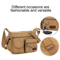 China Canvas Multi Layer Crossbody Bag Men Shoulder Bag Custom Size 11 Years OEM for sale