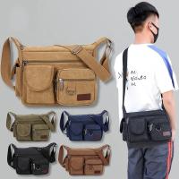 China Canvas Multi Layer Crossbody Bag Men Shoulder Bag Custom Size 11 Years OEM for sale