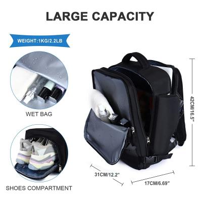 China Custom 17 Inch Outdoor Business Travel Laptop Backpack USB Charging Port Water Resistant Nylon for sale