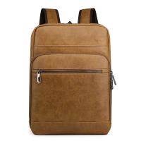 China Custom PU Leather Laptop Backpack 15.6 Inch Waterproof School Business Bag OEM for sale