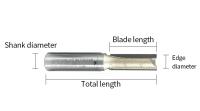 China Arden CNC  Extended Double-edged Straight groove Router Bit 1/2 Shank Milling Cutter  for Wood Cut Working for sale