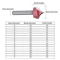 China Tiideway 6mm Shank CNC Router Bit Wood Carving Round Over Milling Cutter Customizable OEM Needle Nose CNC Bit for Woodworking for sale