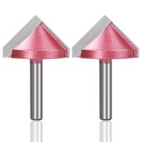 China Tideway 6mm Shank CNC Router Bit Tools Face Milling Cutter Carbide 3D V-Groove V Bit for Woodworking Tin Coating OEM Customized for sale