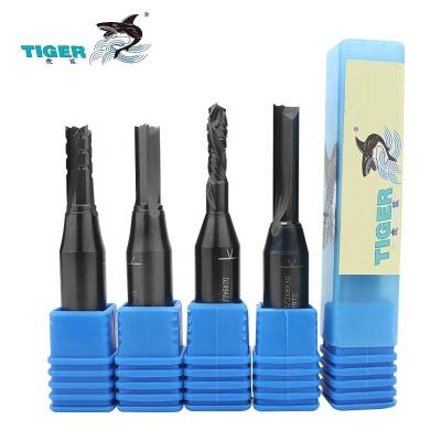 China Three Blade 55HRC Tiger Bit Cnc Router Bit Straight Blade Woodworking Milling Cutter for sale