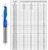 China 3.175/4/6mm Single Flute CNC End Mil Carbide Milling Cutter Nano Blue Coated up Cut 1F Spiral Router Bit for Woood Acrylic PVC for sale